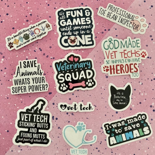Vet Tech Gift Vet Tech Stickers Veterinary Technician Week - Etsy