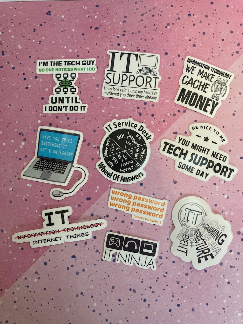 Tech Support Gifts | Tech Support Stickers | IT Info Tech Funny ...