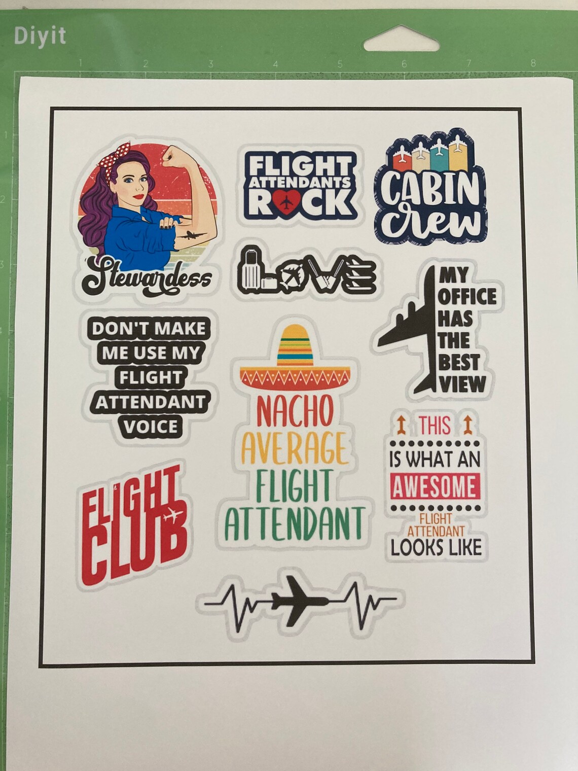 Flight Attendant Stickers Cabin Crew Stickers Matte Vinyl - Etsy