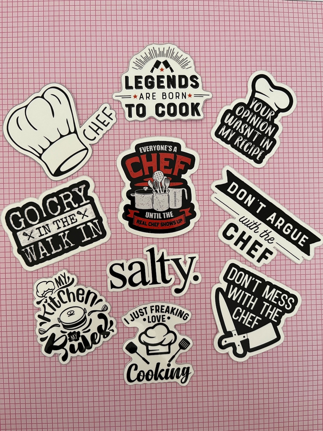 Chef Sticker | Yes Chef Stickers | Chef Gift Ideas | Kitchen Cook ...