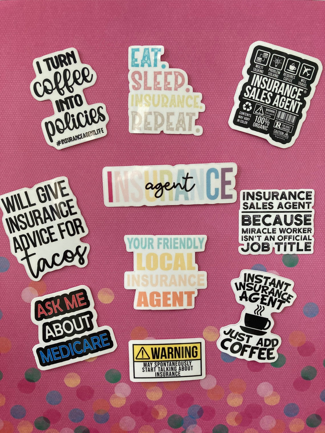 Insurance Agent Gift Stickers Pack | Medicare Stickers | Health ...