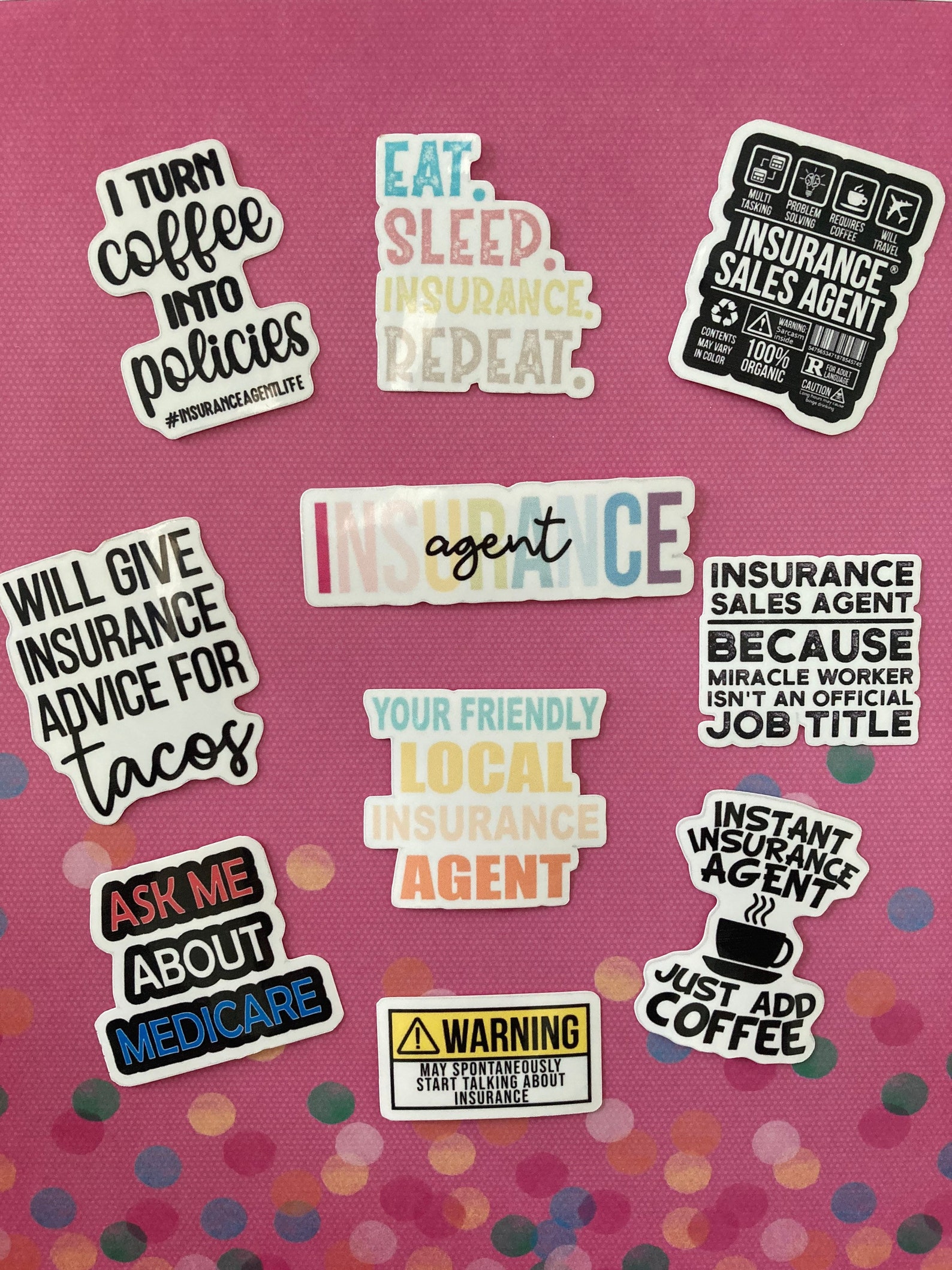 Insurance Agent Gift Stickers Pack | Medicare Stickers | Health ...