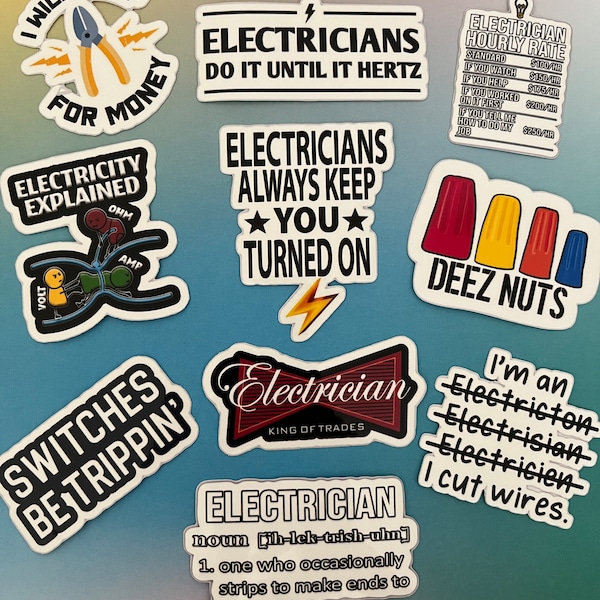 Electrician Stickers - Etsy