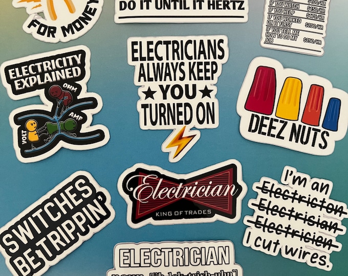 Electrician Gift Ideas | Electrician Stickers | Funny Electrician ...