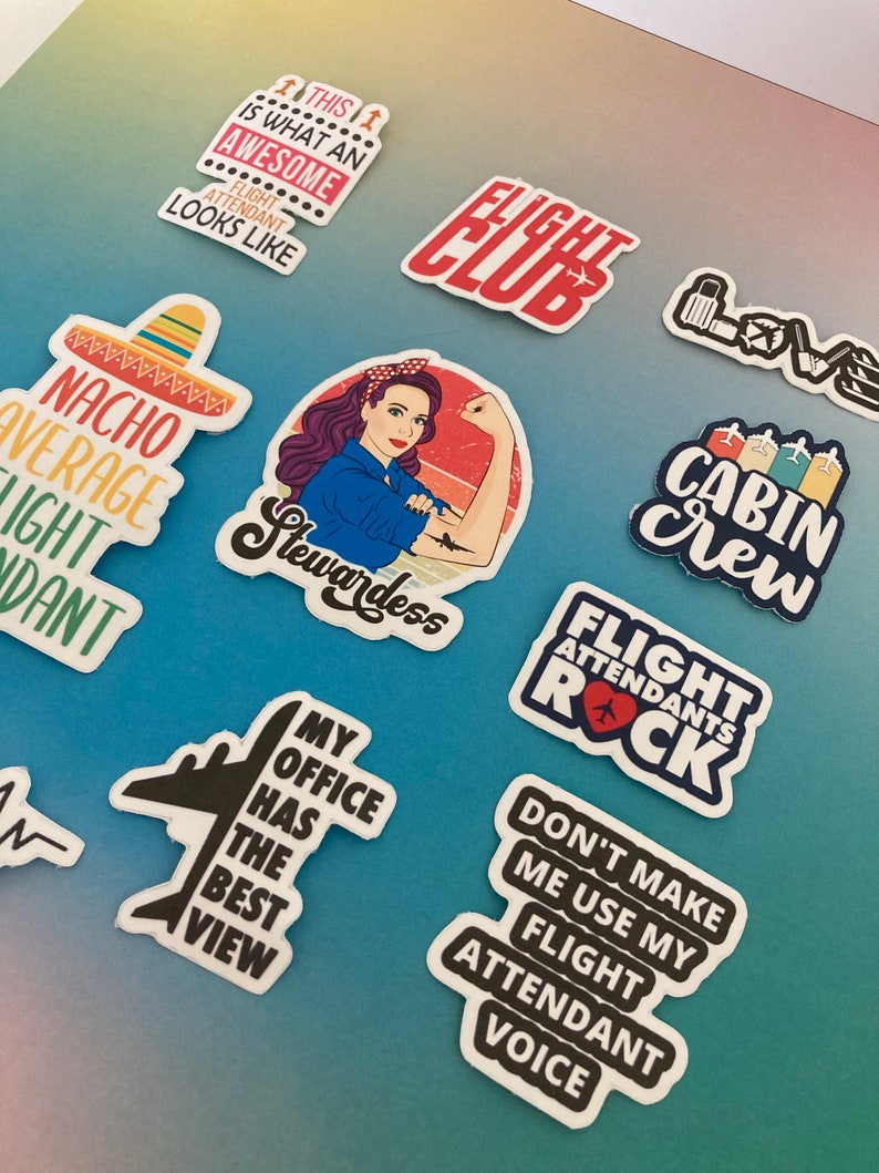 Flight Attendant Stickers | Cabin Crew Stickers | FA Crew Stickers ...