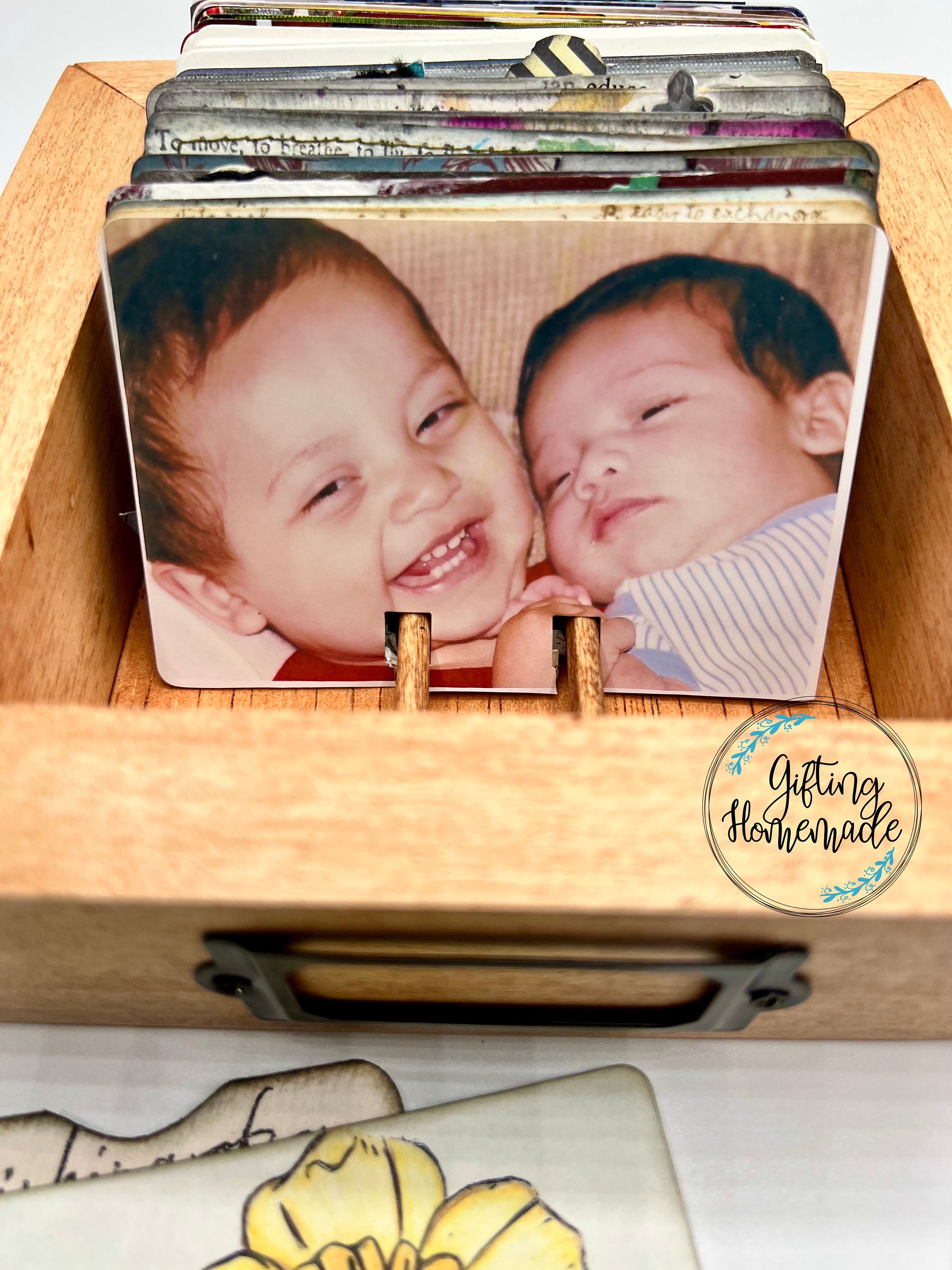 Rotary Card Memory Box Altered Desk Scrapbook Altered Desktop - Etsy