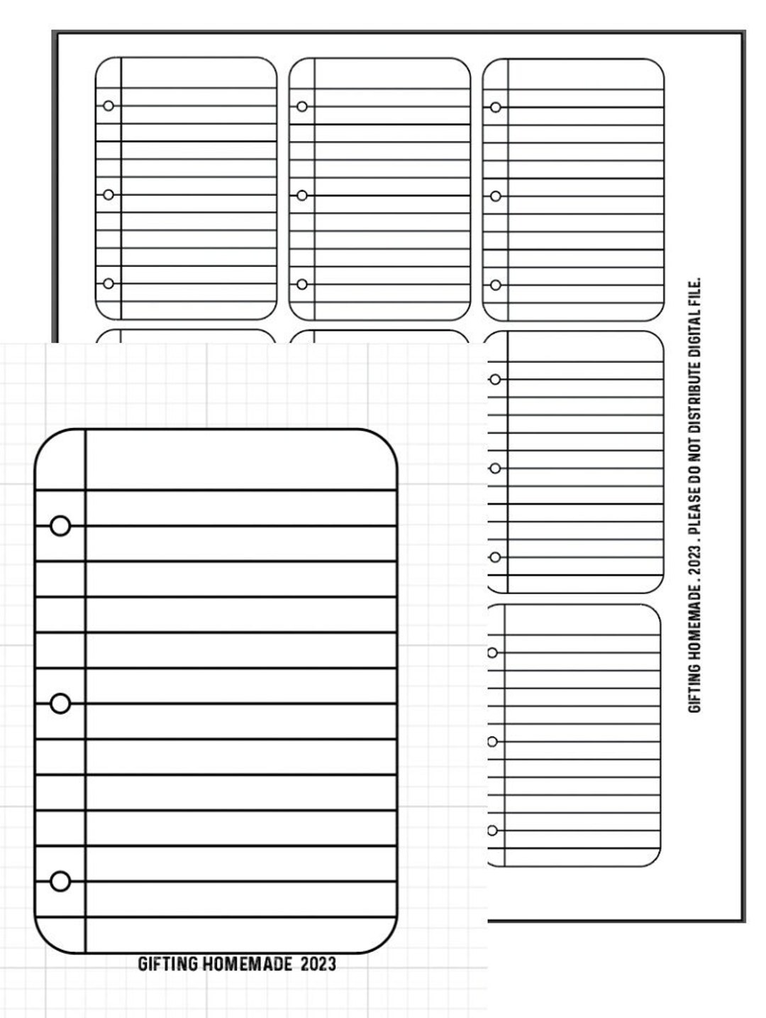Mini Notebook Paper Journaling Card Printable Embellishment Junk ...