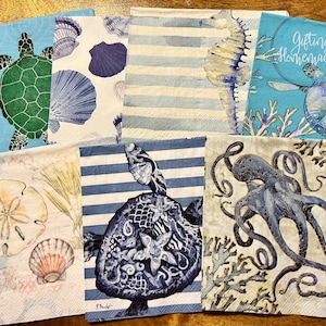 10 Napkins for Decoupage Sea Beach Paper Napkins Junk Journaling ...