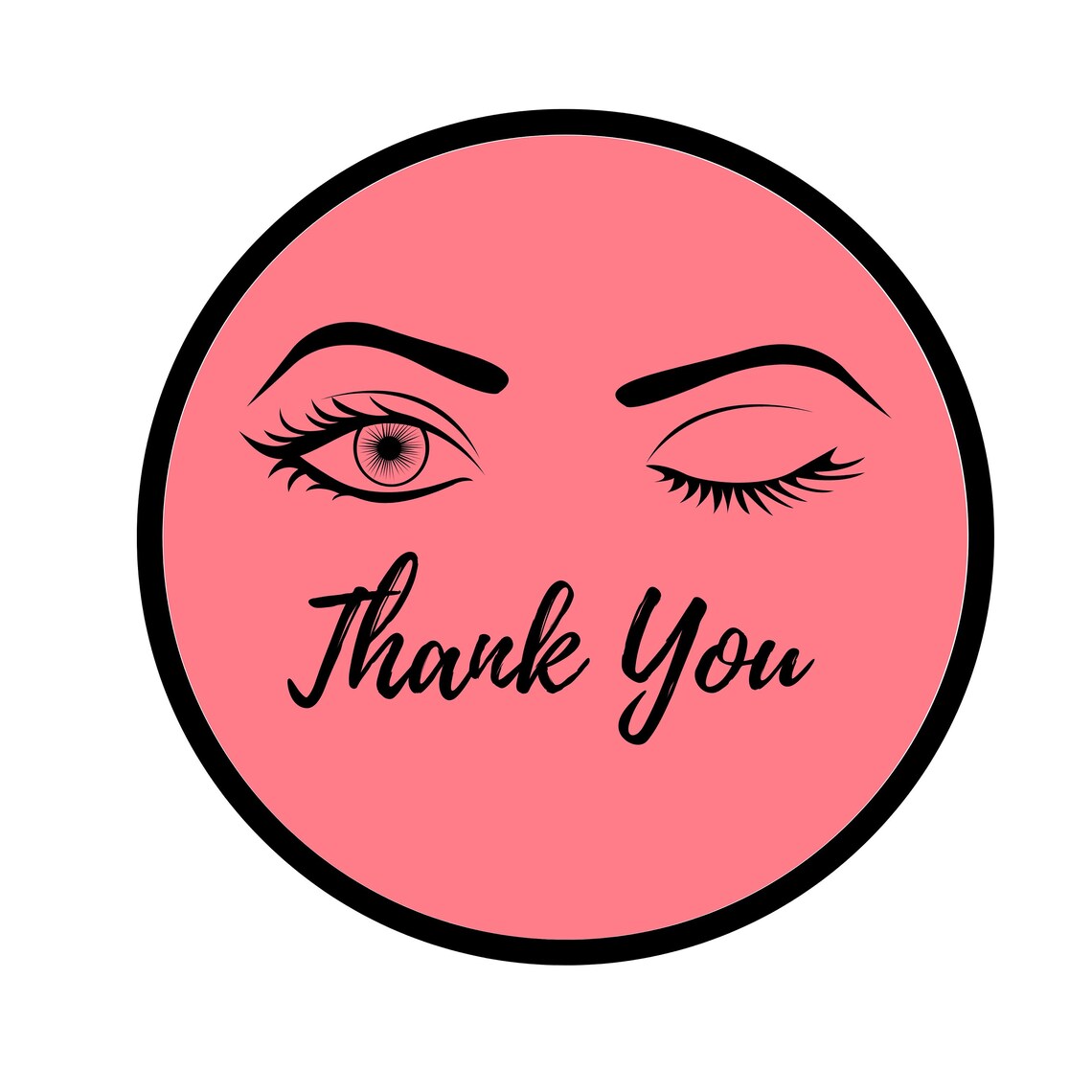 24 Wink Thank You Stickers | Etsy