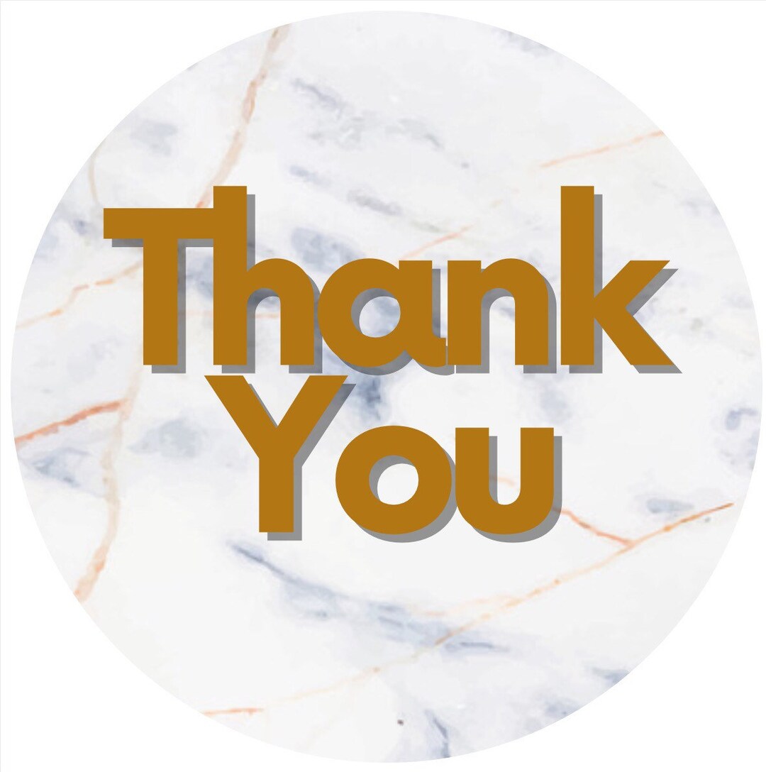24 Marble Thank You Stickers - Etsy