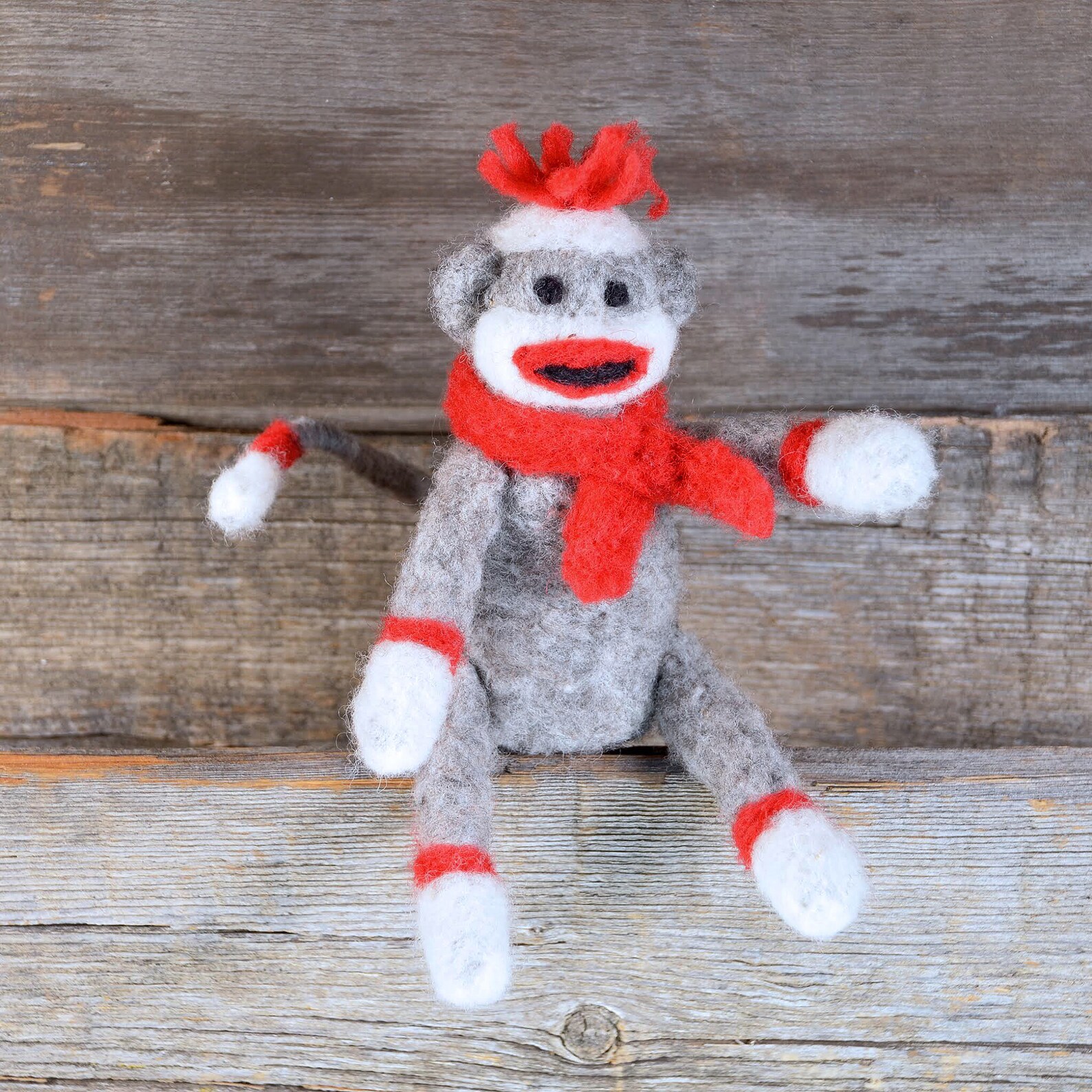 Sock Monkey Needle Felting Kit Felting Kit Sock Monkey Kit - Etsy