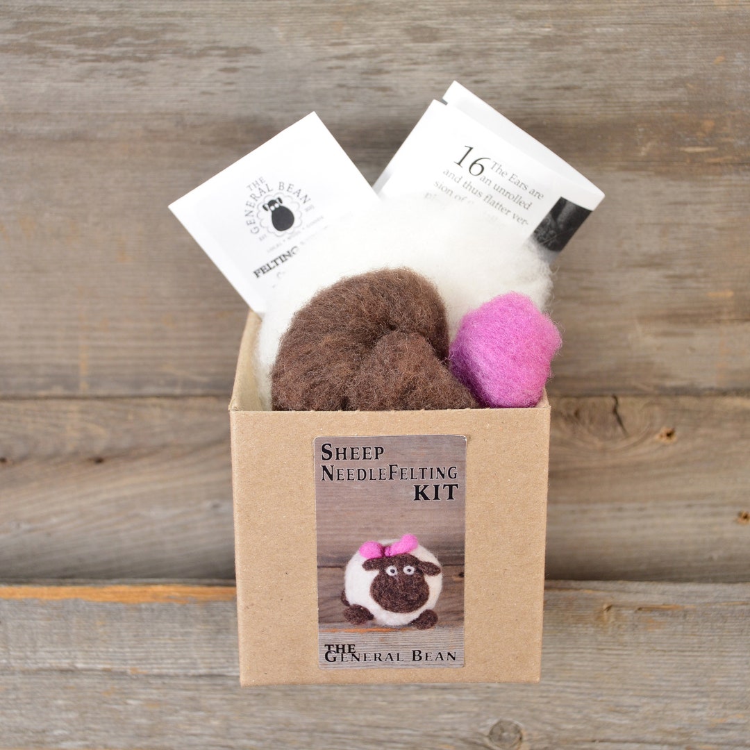 DIY Felting Kit, Beginner Level Sheep Felting Kit, Needle Felted Sheep ...