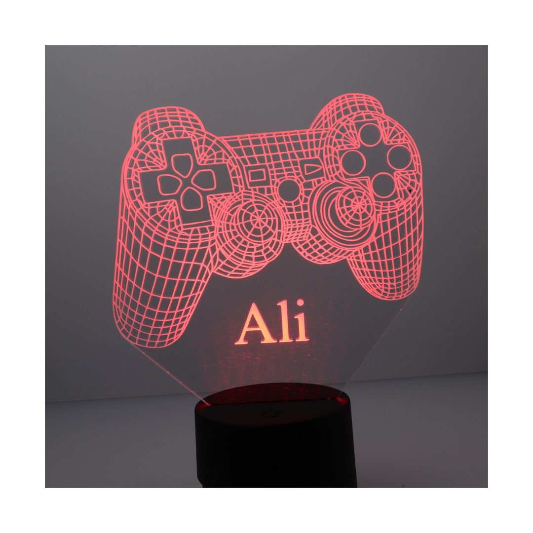 Personalised Engraved Laser 3D Led Ps4 Controller Gaming Night Light ...