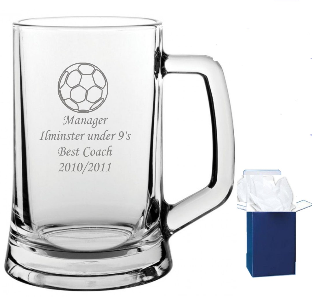 Personalised Engraved Beer Tankard: Football Gift, Coach, Team - Etsy UK