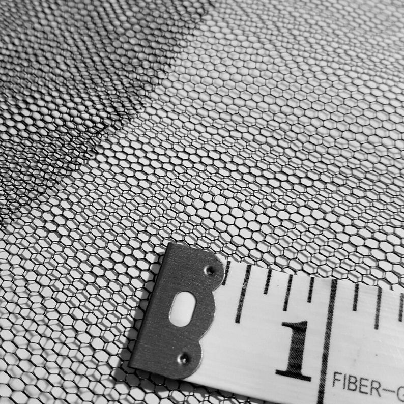 Black Hard Net Hex Mesh Fabric Stiff Crinoline Netting 60" by the Yard ...