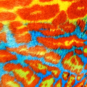 Neon HOT LAVA Cheetah Leopard Faux Fur Fabric 62" by the Half or Full ...