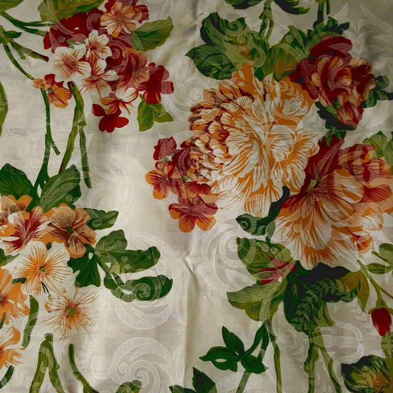 Classic Victorian Floral Chintz Damask Poly Cotton Print Fabric 58" by ...