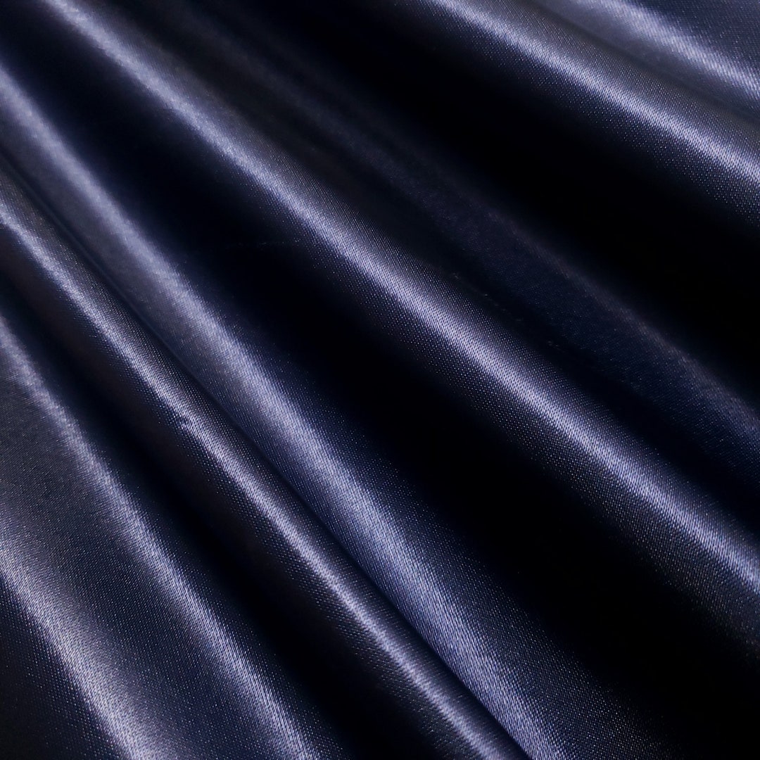 Heavy Midnight Navy Blue Bridal Duchess Satin Fabric 58" by the Yard ...