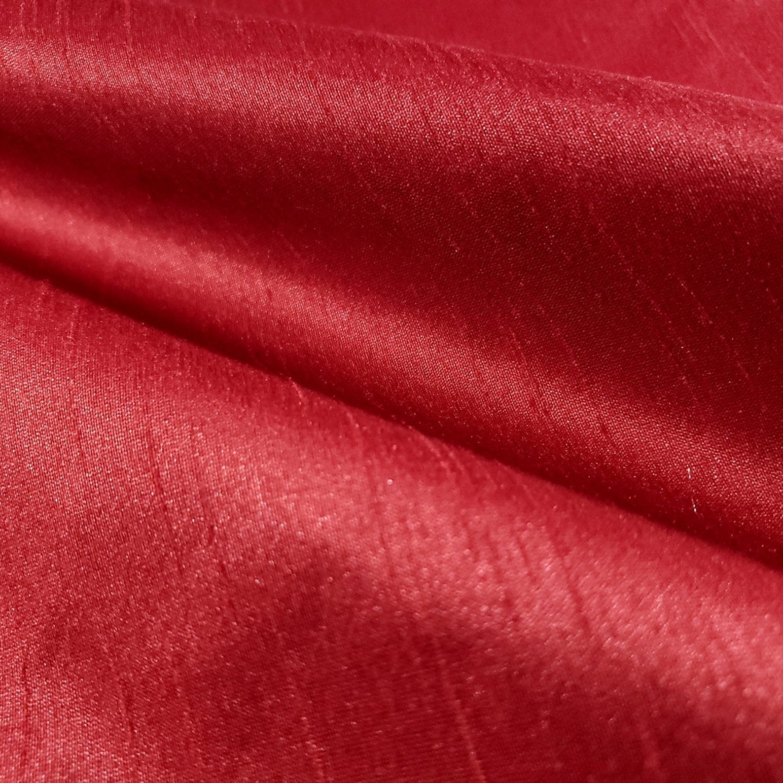 Dupioni Faux Silk Ruby Red Fabric 58" by the Yard | Vibrant Crimson for ...