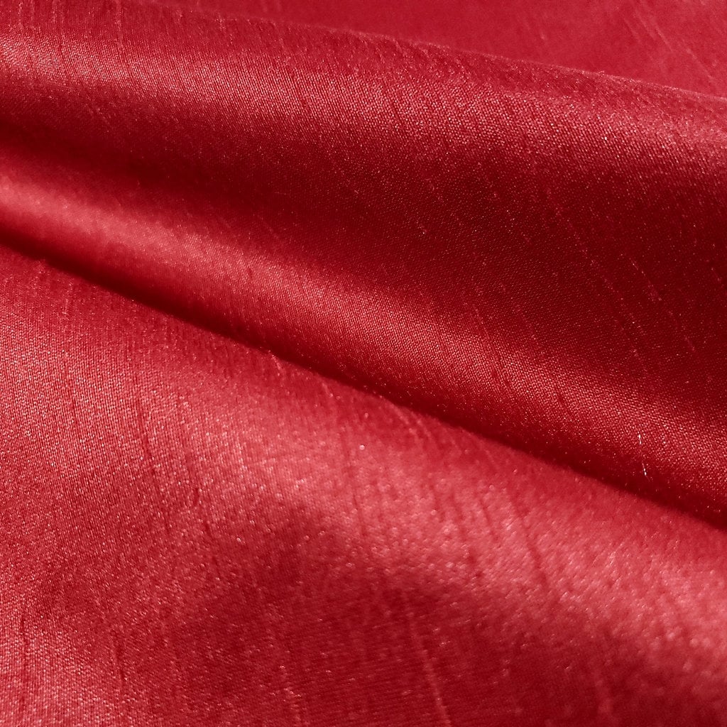 Dupioni Faux Silk Ruby Red Fabric 58" by the Yard | Vibrant Crimson for ...