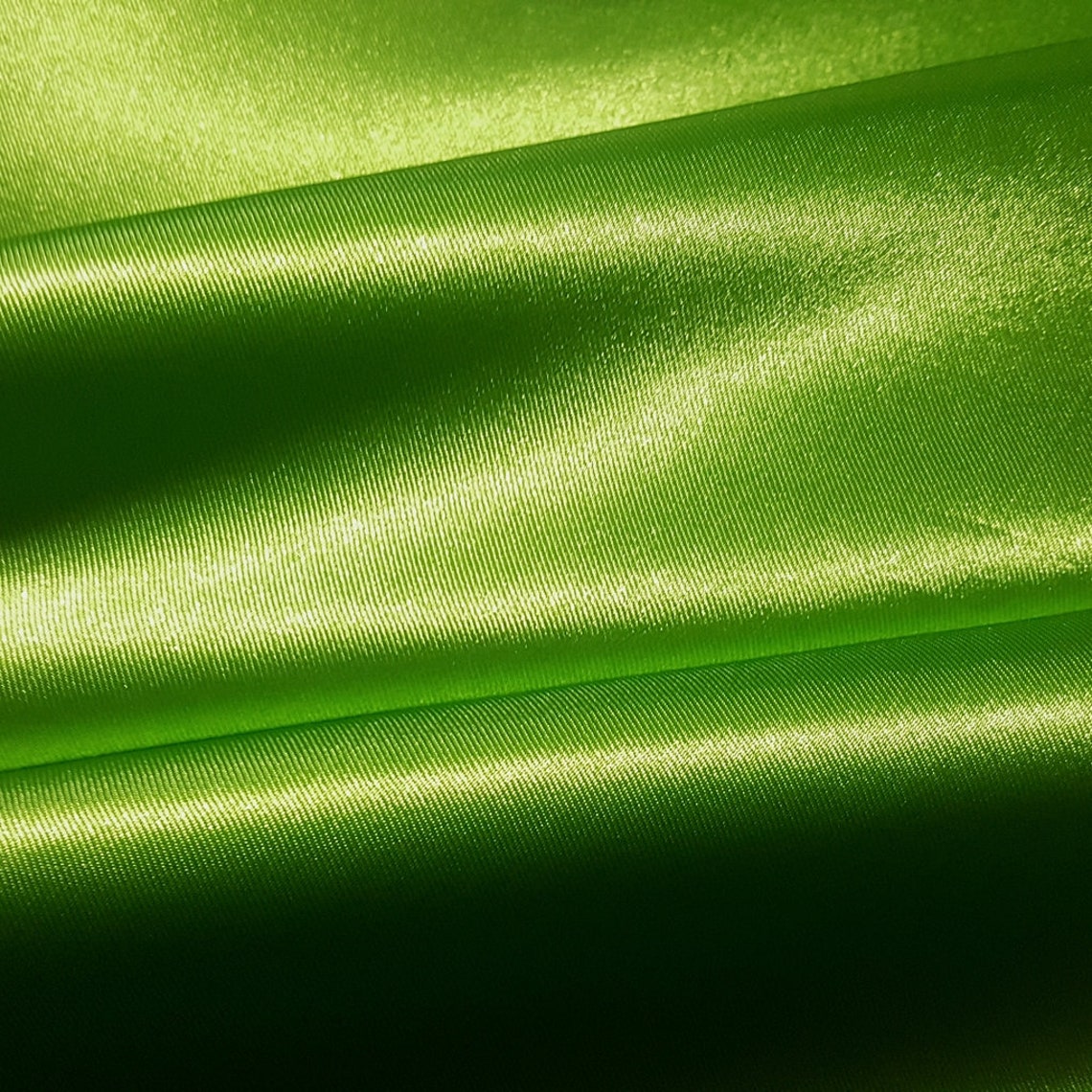 Lime Green Satin Charmeuse Fabric 58 By The Yard Shiny | Etsy