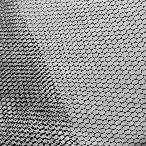Black Hard Net Hex Mesh Fabric Stiff Crinoline Netting - Etsy