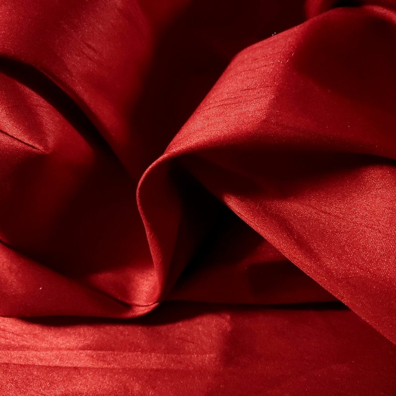 Dupioni Faux Silk Ruby Red Fabric 58" by the Yard | Vibrant Crimson for ...