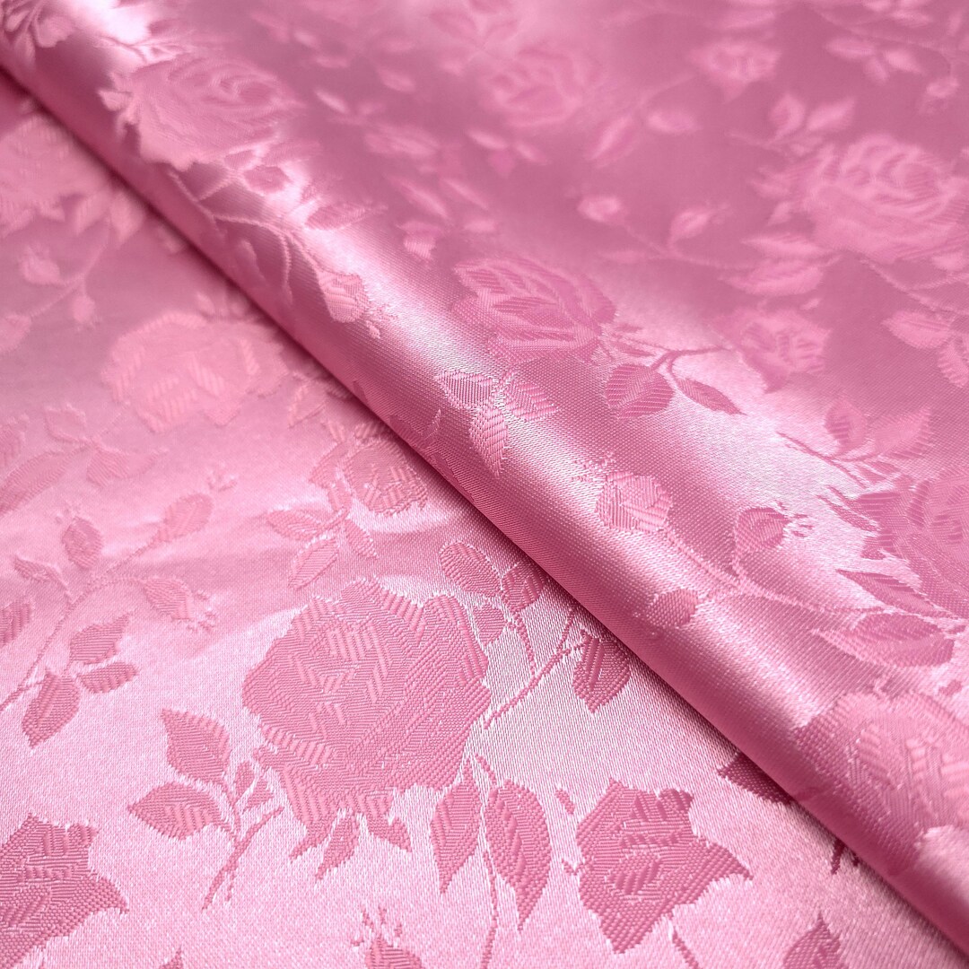 Pink Peone Empress Rose Brocade Fabric by the Yard | Reversible ...