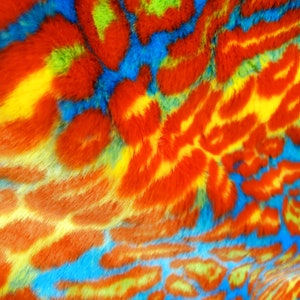 Neon HOT LAVA Cheetah Leopard Faux Fur Fabric 62" by the Half or Full ...