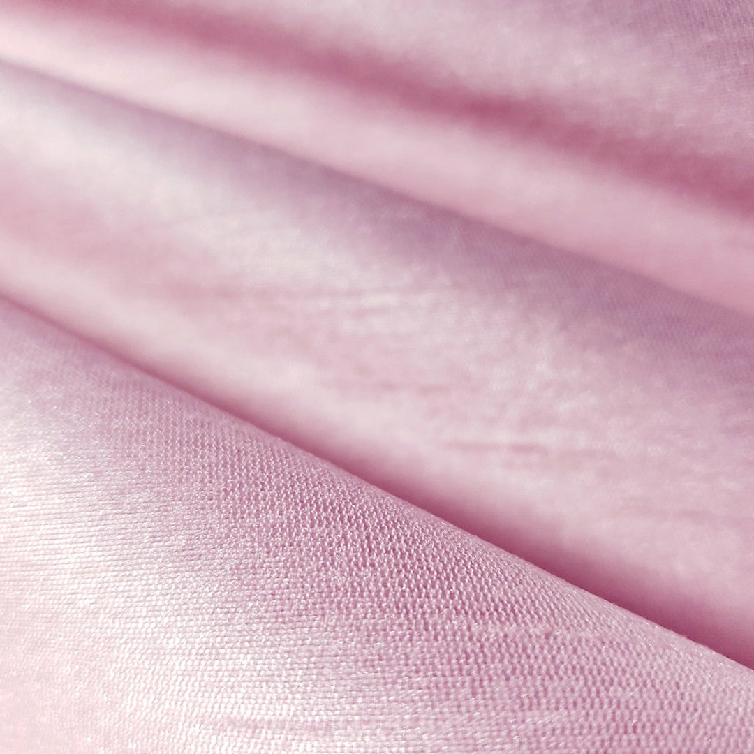 Dupioni Faux Silk Frosted Baby Pink Fabric 58" by the Yard | Iridescent ...