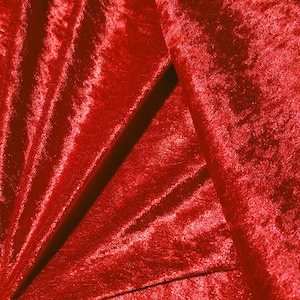 Christmas Red Crushed Stretch Velvet Fabric 56" by the Yard Marbled ...