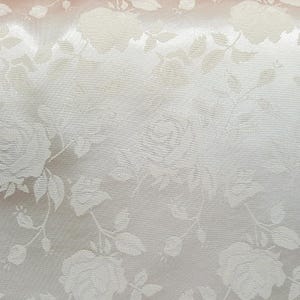 Ivory Empress Rose Brocade Fabric by the Yard | Reversible Jacquard for ...