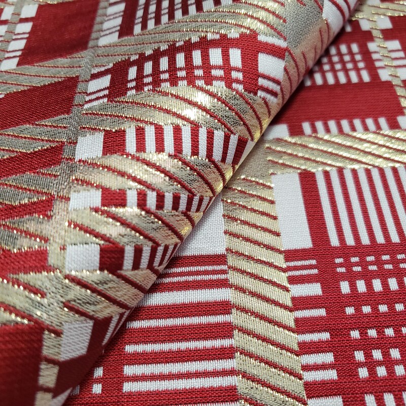 Red Gold Fabric - Etsy