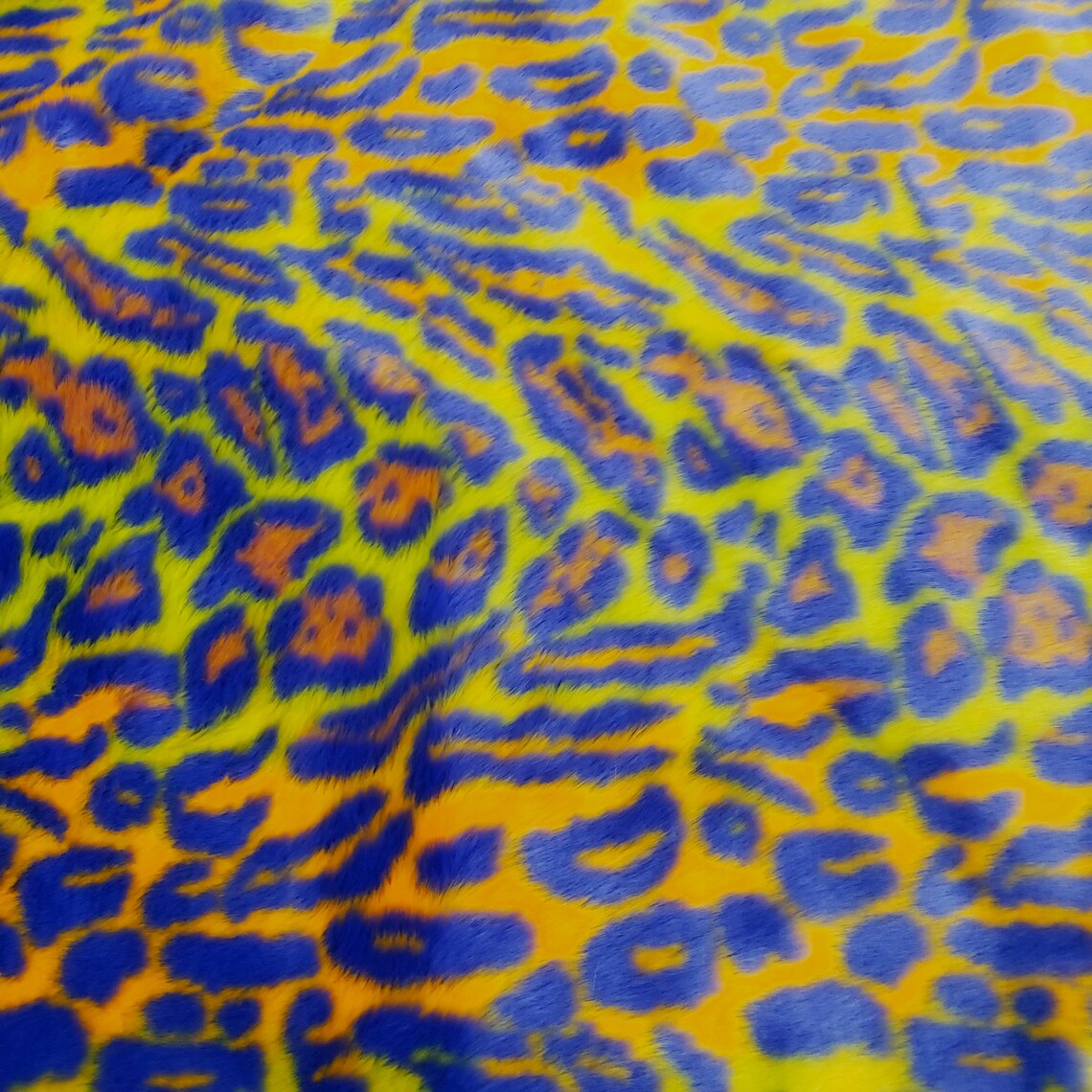 Neon GRAPE SHERBERT Cheetah Leopard Faux Fur Fabric 62" by the Half or ...