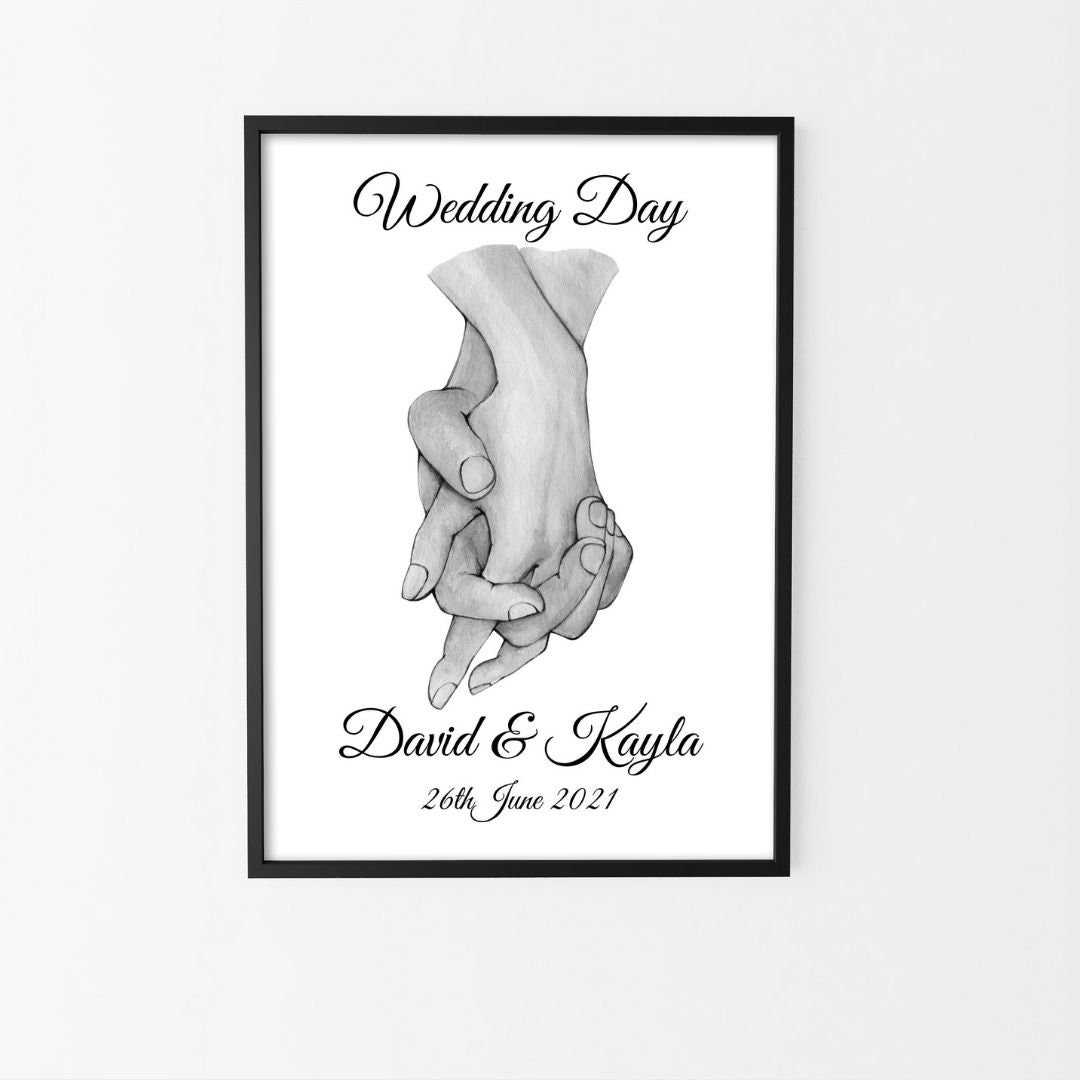 Personalised Wedding Day Print, Wedding Day Poster, Wedding Day Gift ...