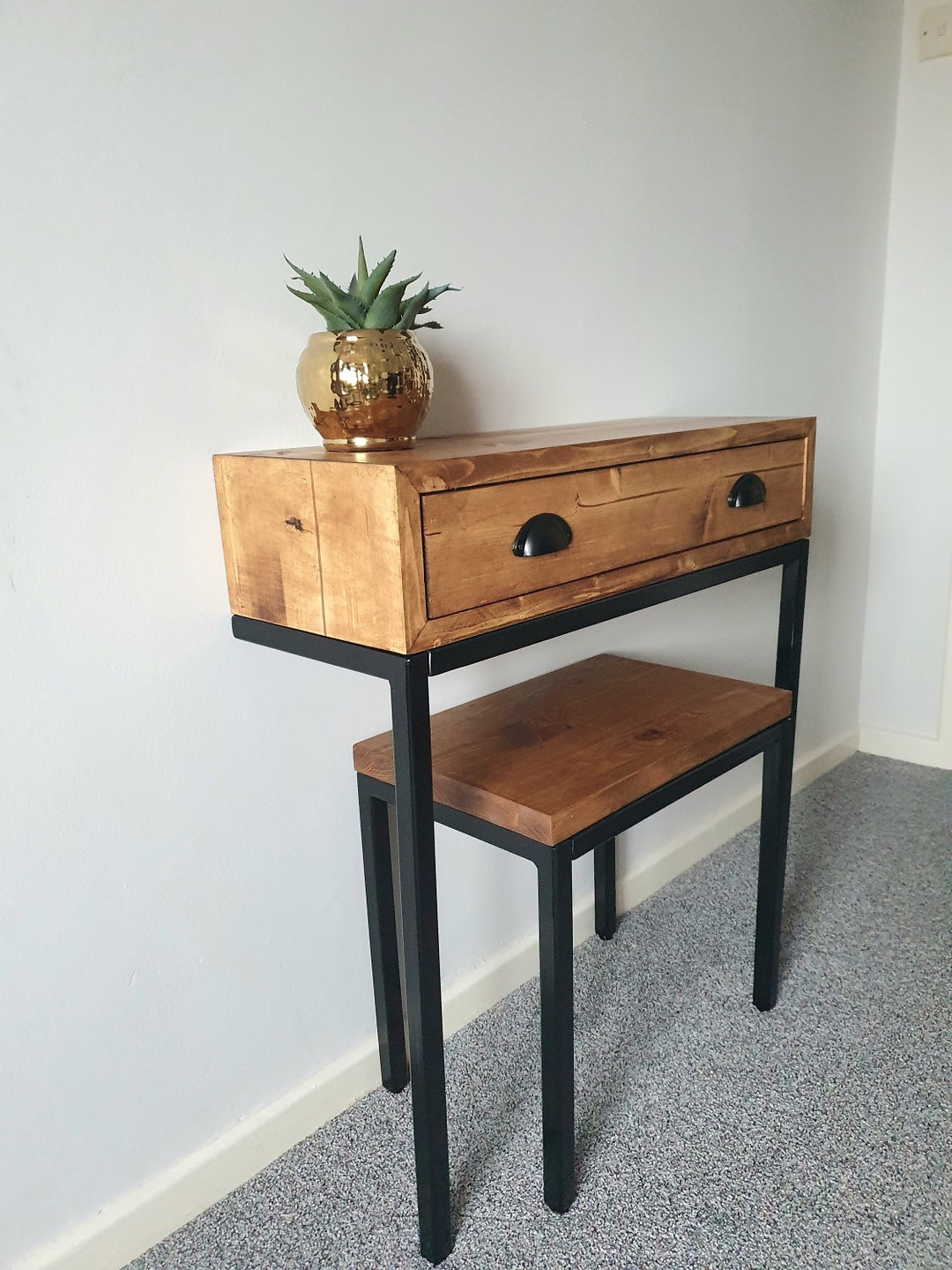 Dressing Table With Stool | Narrow Desk and Stool Set | Handmade ...