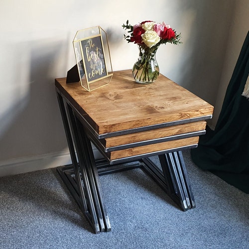 Rustic Side Table - Etsy UK