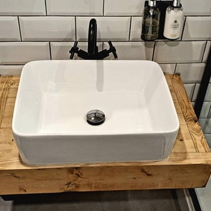 Wooden Wash Stand Rustic Vanity Shelf Basin Shelf Handmade Washstand ...