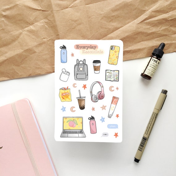 Everyday Essentials bullet journal sticker sheet planner | Etsy