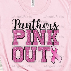 Panthers Pink Out Glitter Breast Cancer Awareness Football Volleyball ...