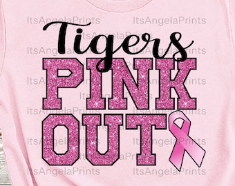 Tigers Pink Out Mascot PNG Digital Download ONLY - Etsy