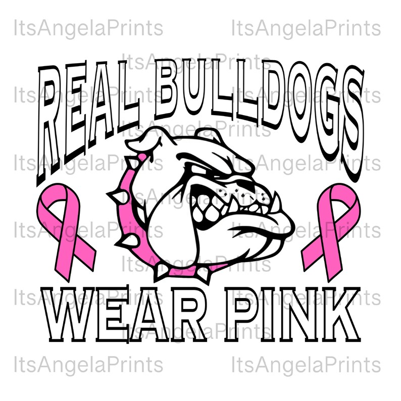 Real Bulldogs Wear Pink Bulldog Pink Out Breast Cancer - Etsy