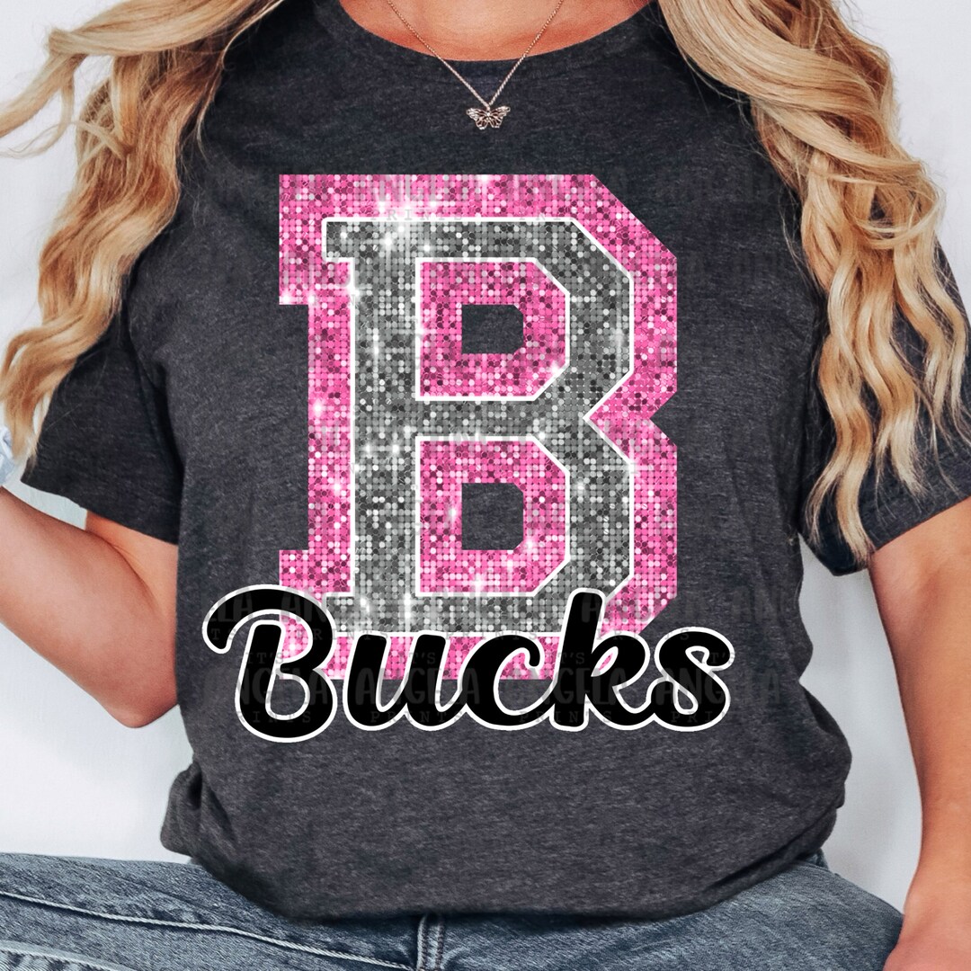 PNG B Bucks Pink Bling Sparkle Glitter School Team Spirit Mascot ...