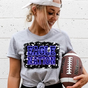 PNG Eagles Nation Blue Neon Lights School Spirit Team Custom Mascot ...