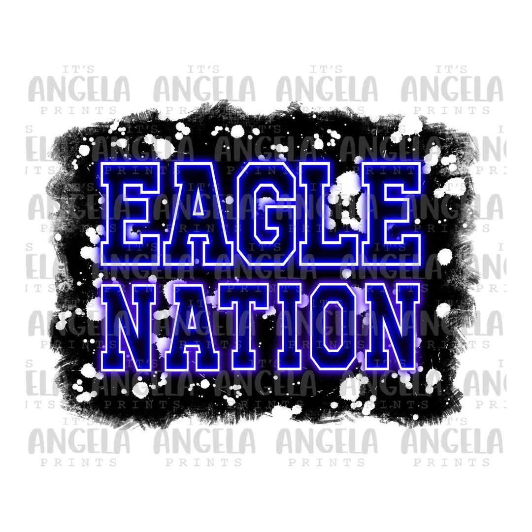PNG Eagles Nation Blue Neon Lights School Spirit Team Custom Mascot ...