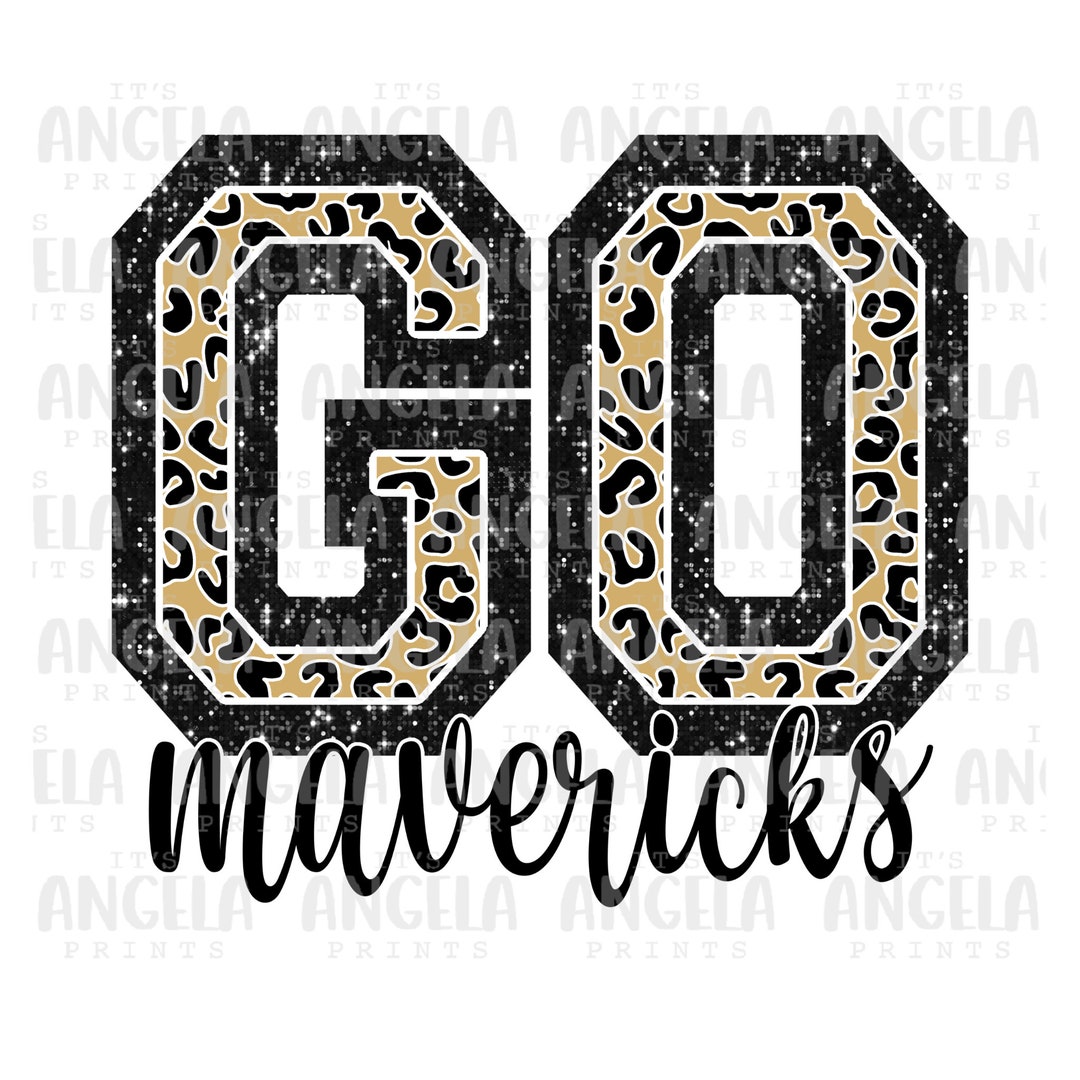 PNG GO Mavericks Gold Leopard Glitter School Spirit Custom Team Mascot ...
