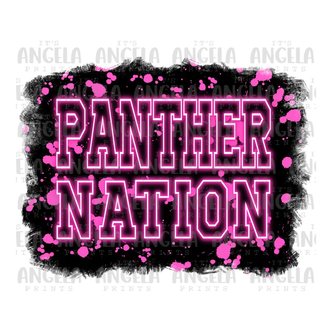 PNG Panther Nation Pink Neon Lights School Spirit Team Custom Mascot ...