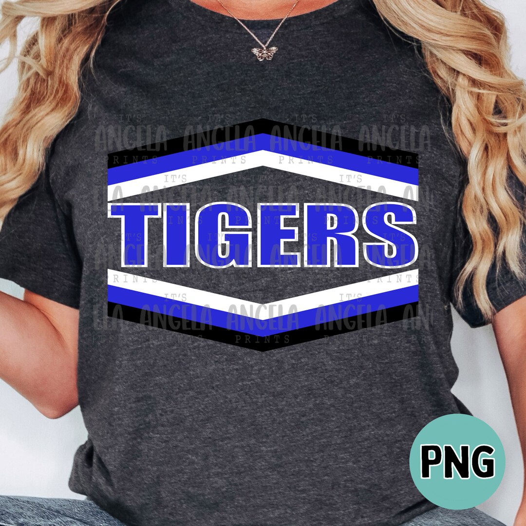 PNG Tigers Blue Unisex Mens School Team Spirit Mascot Teacher Game Day ...