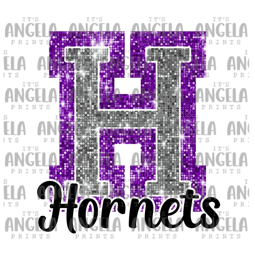 PNG H Hornets Purple Gold Bling Sparkle Glitter School Team Spirit ...