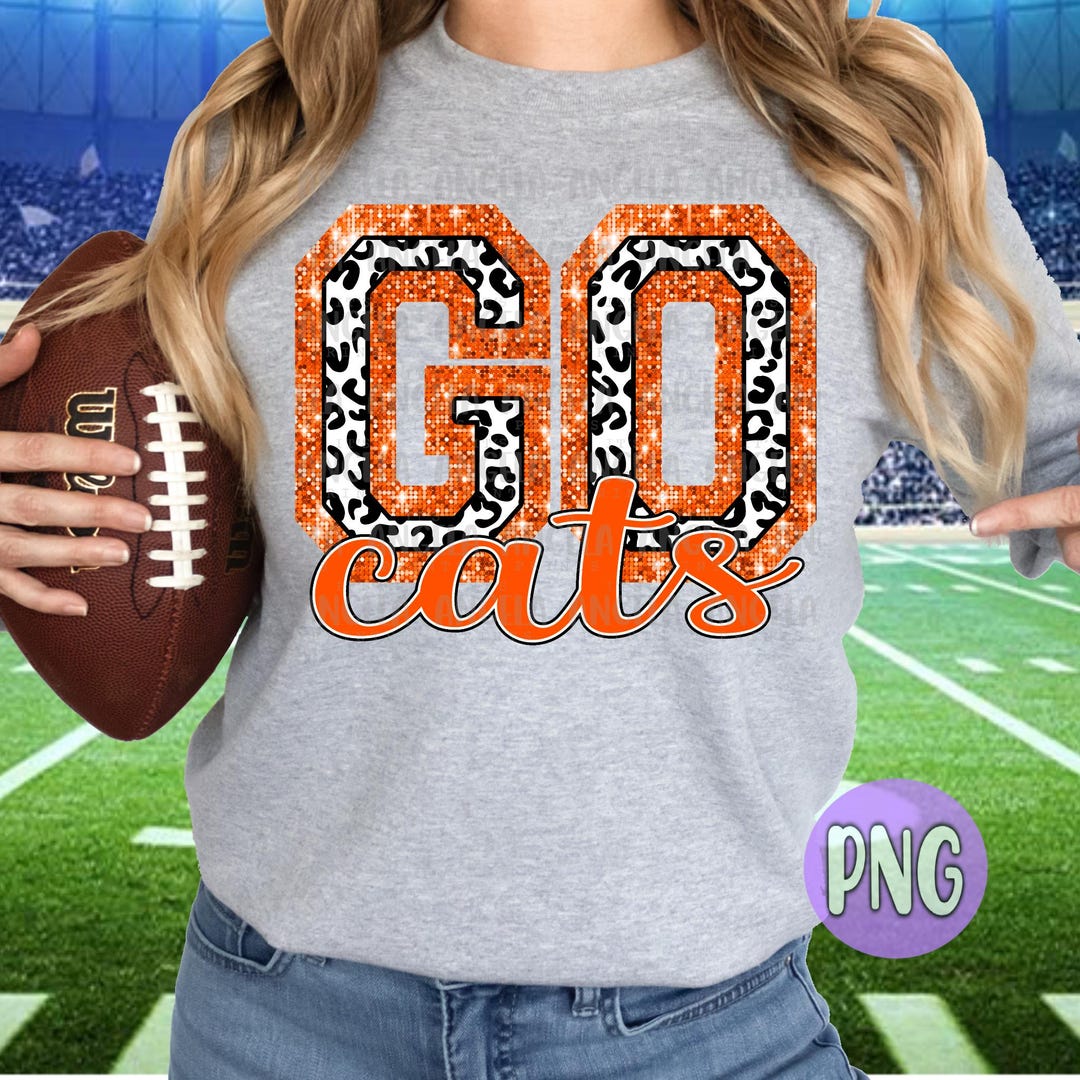 PNG GO Cats Orange Leopard Glitter School Spirit Custom Team Mascot ...